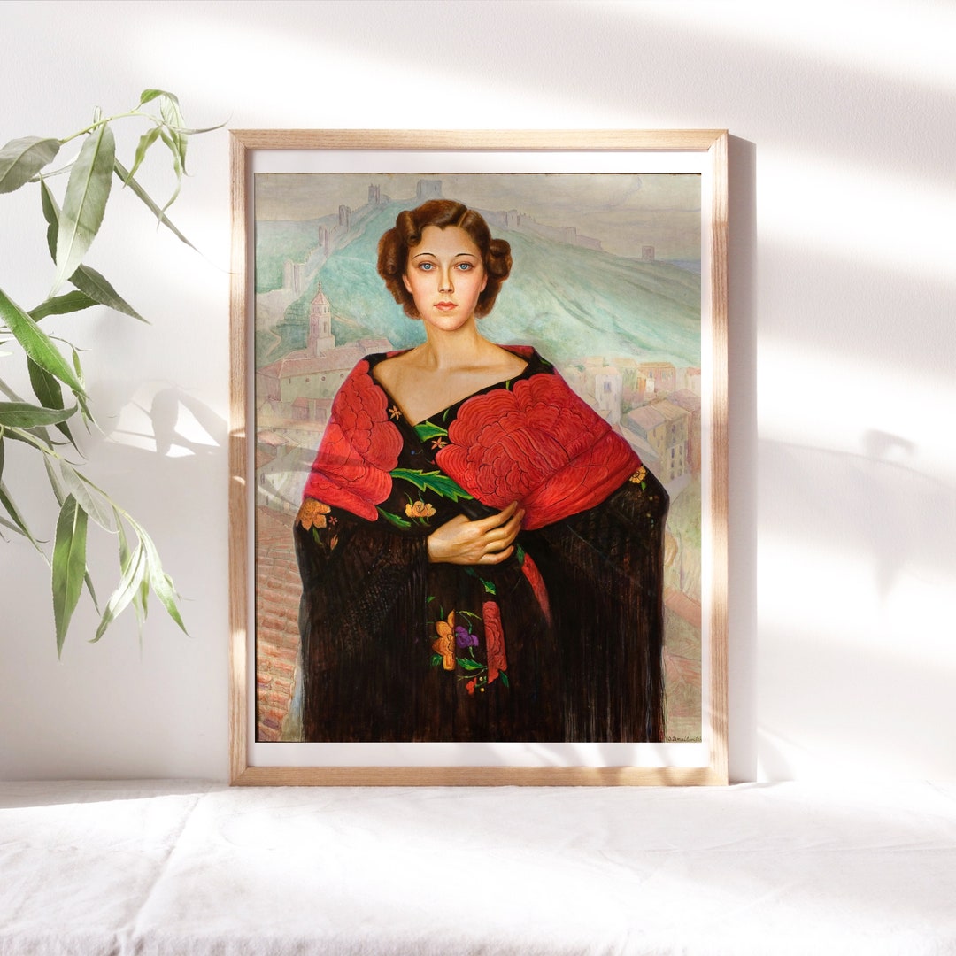 Dimitri Ismailovitch, Portrait of Woman 1937, Fine Art Poster, Moody ...