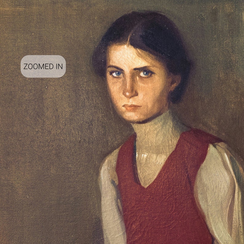 Guido Trentini, Girl in Red 1911, Fine Art Poster, Moody Wall Décor ...