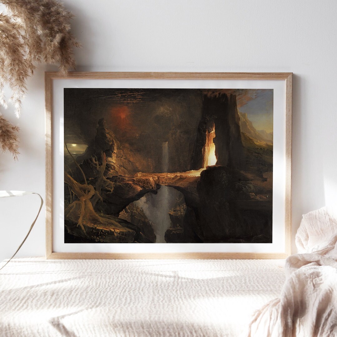 Thomas Cole, Expulsion Moon and Firelight, 1828, Living Room Decor ...