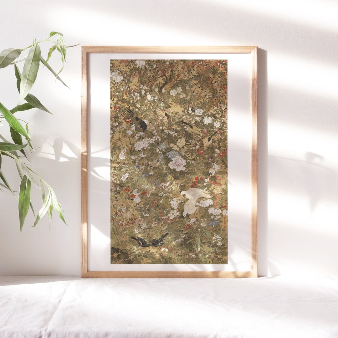 Ueno Setsugaku, Myriad Birds, Insects Flowers 1850, Wall Décor Premium ...