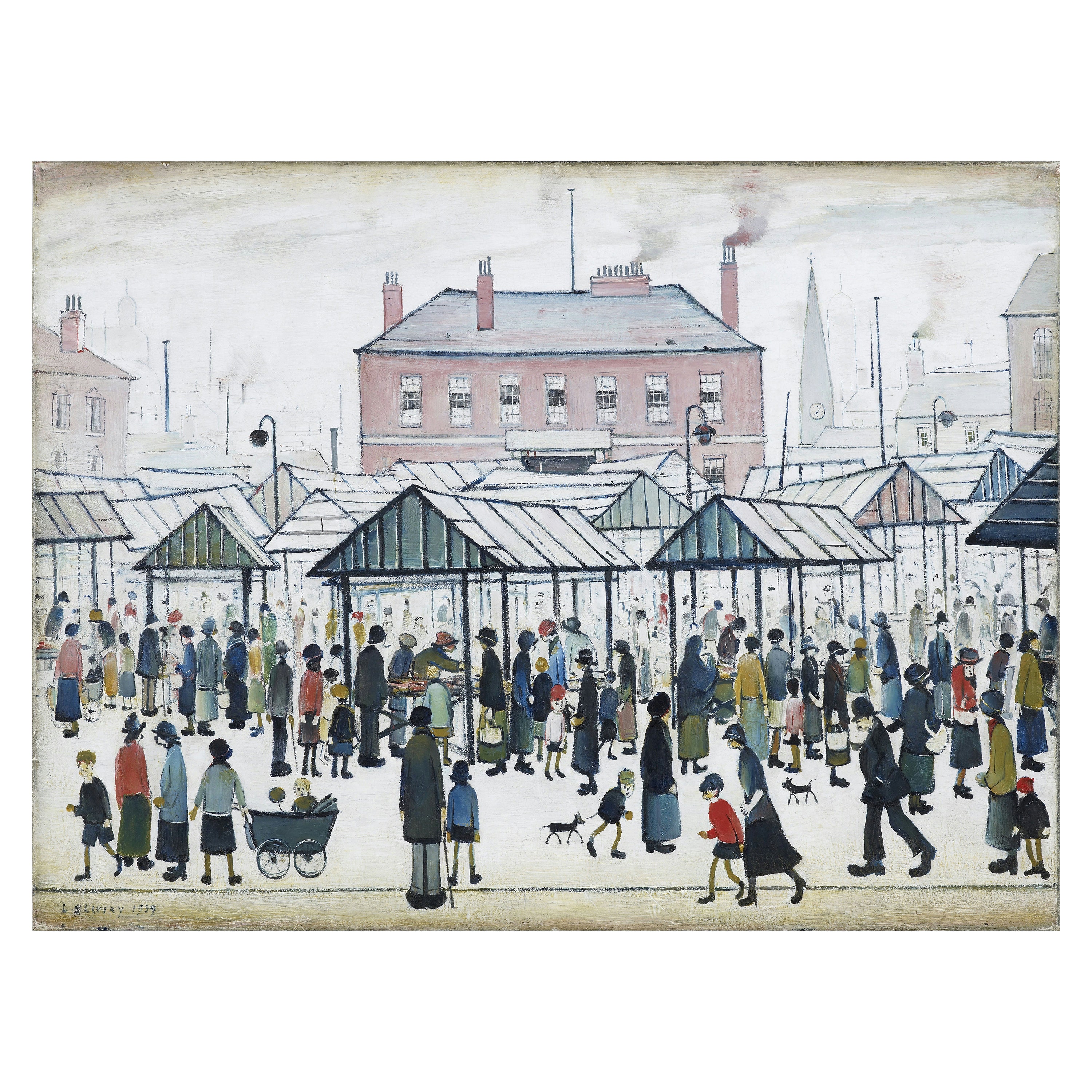 L. S. Lowry, Market Scene Northern Town, 1939, Office Wall Art, Fine ...