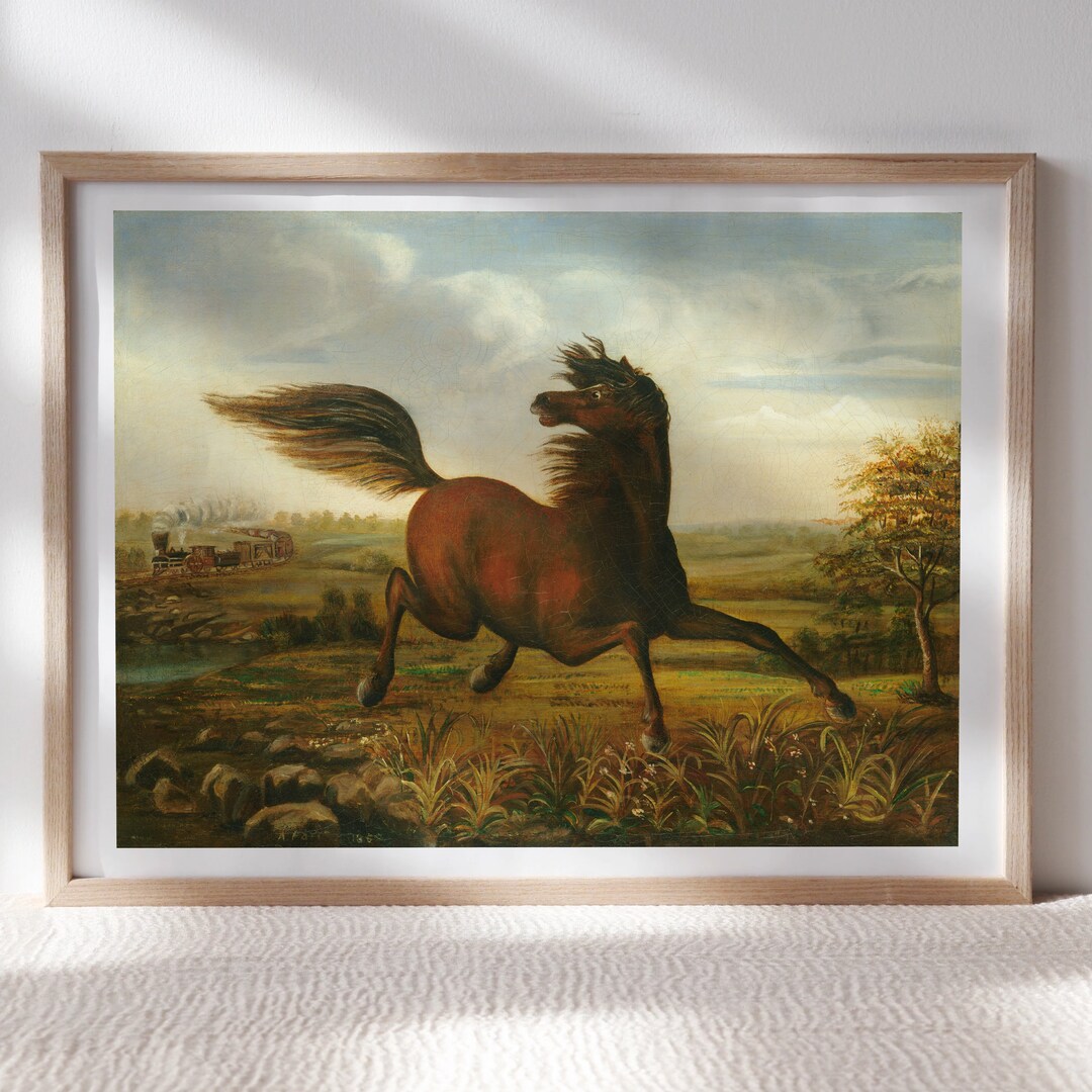 Joseph Anderson Faris the Neigh of an Iron Horse 1860 Wall - Etsy