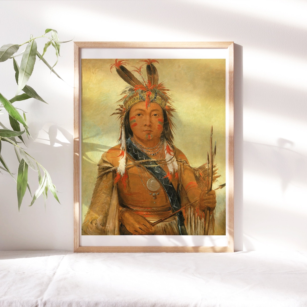 George Catlin, Boy 1845, Fine Art Poster, Moody Wall Décor, Famous ...