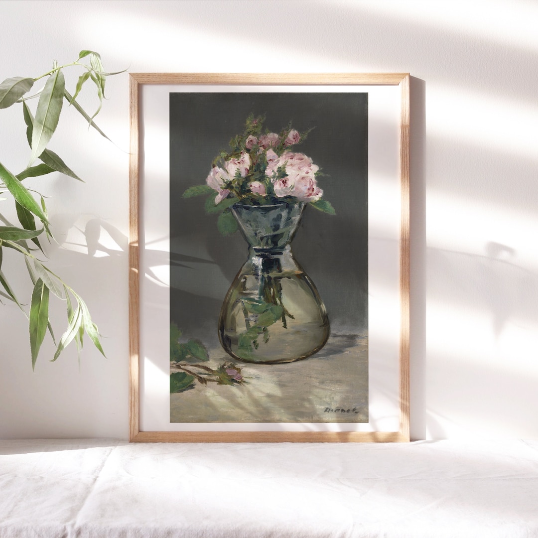 Edouard Manet, Moss Rose in a Vase, 1882 Premium Canvas Print Artwork ...