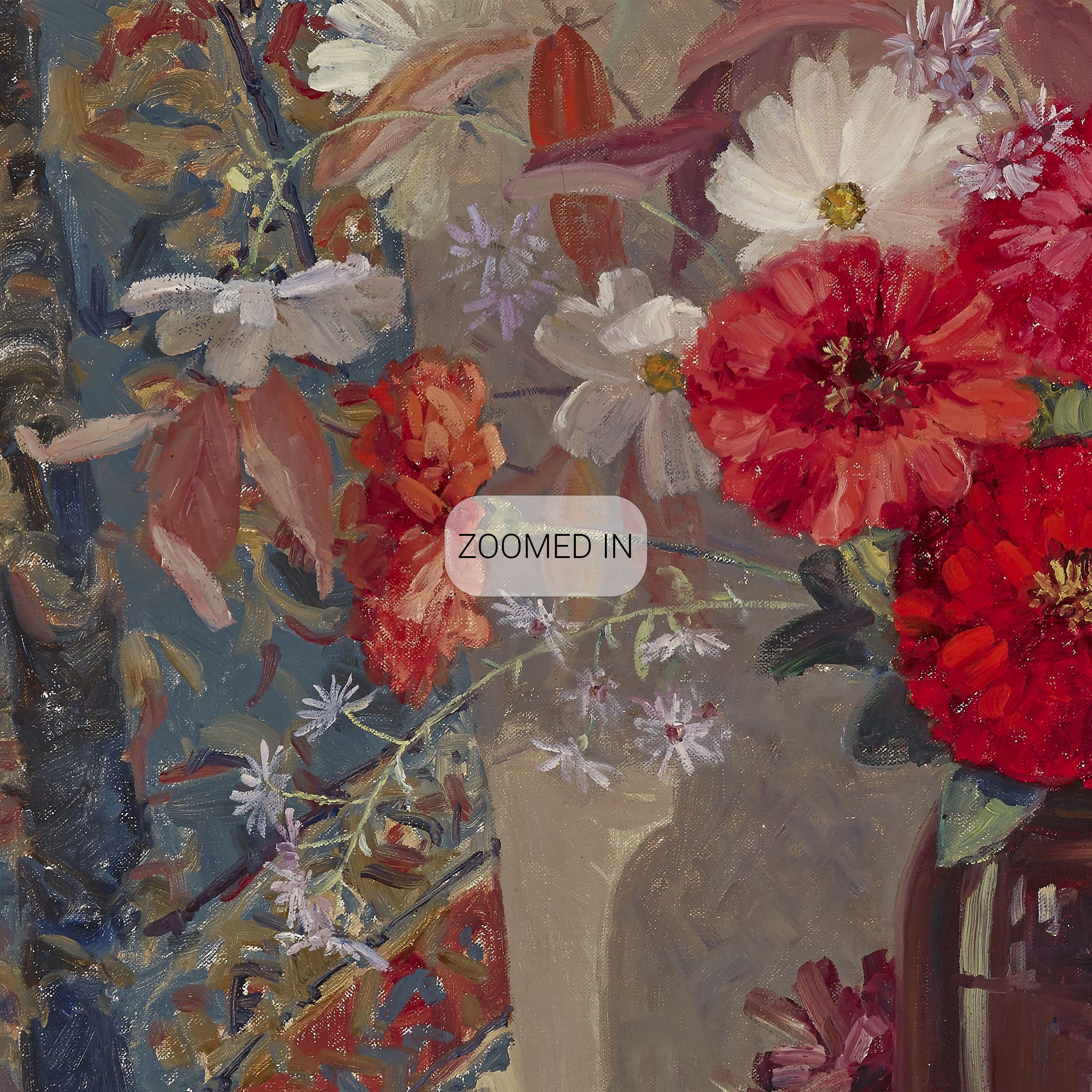 Leota Williams Loop, Zinnias and Leaves, 1928, Indiana Artist Premium ...