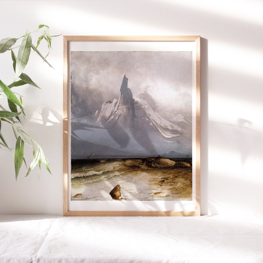 Peder Balke, Stetind in Fog, 1864, Fine Art Poster, Moody Wall Decor ...