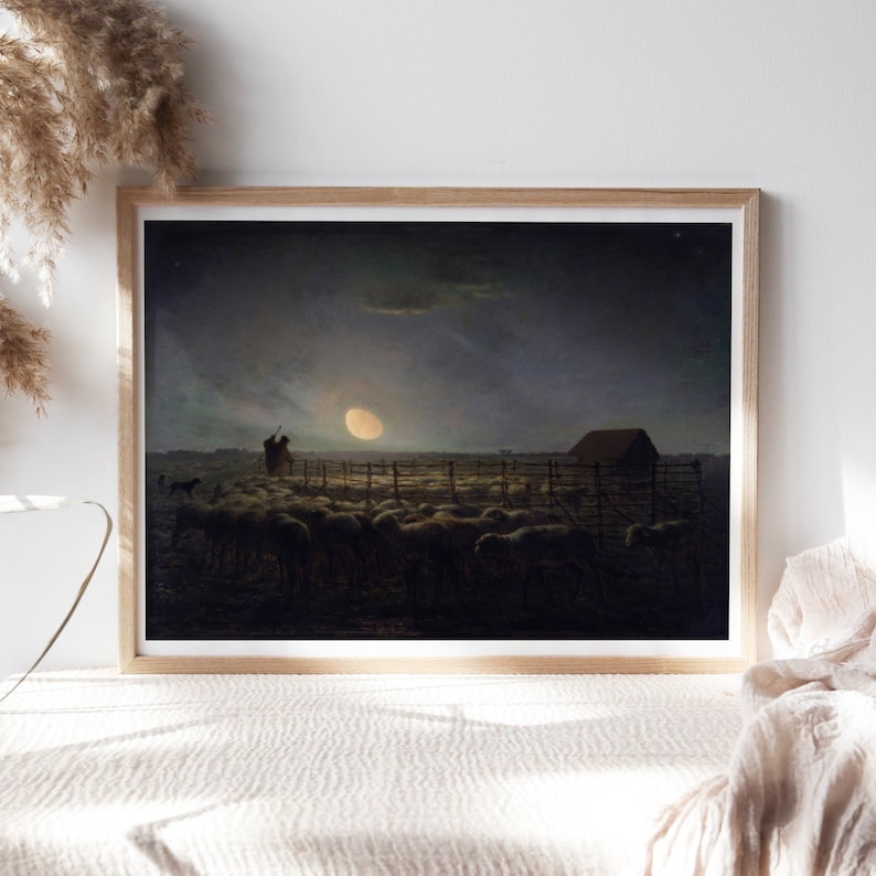 Jean-françois Millet, the Sheepfold, Moonlight, 1860, Fine Art Poster ...