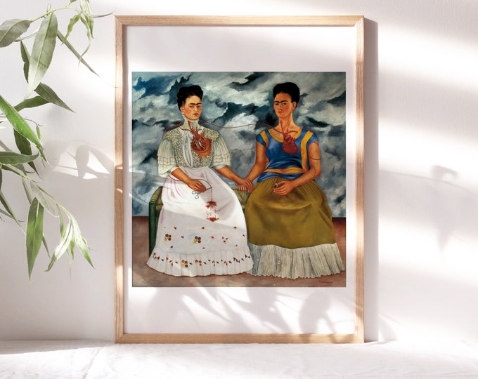 Frida Kahlo, the Two Fridas, 1939, Bathroom Wall Decor, Premium Canvas ...
