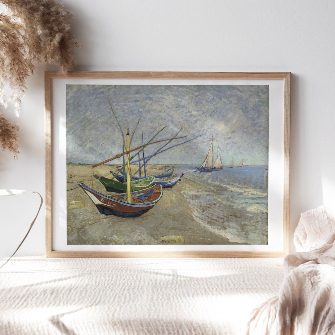 Vincent Van Gogh, Fishing Boats, 1888, Living Room Wall Decor, Premium ...