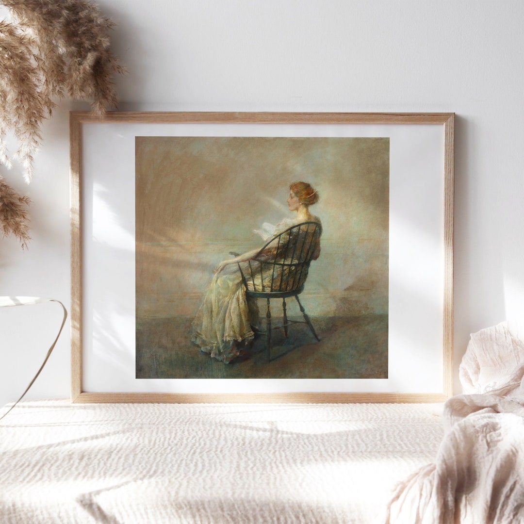 Thomas Wilmer Dewing, A Reading, 1909, Wall Décor, Office Moody Wall ...