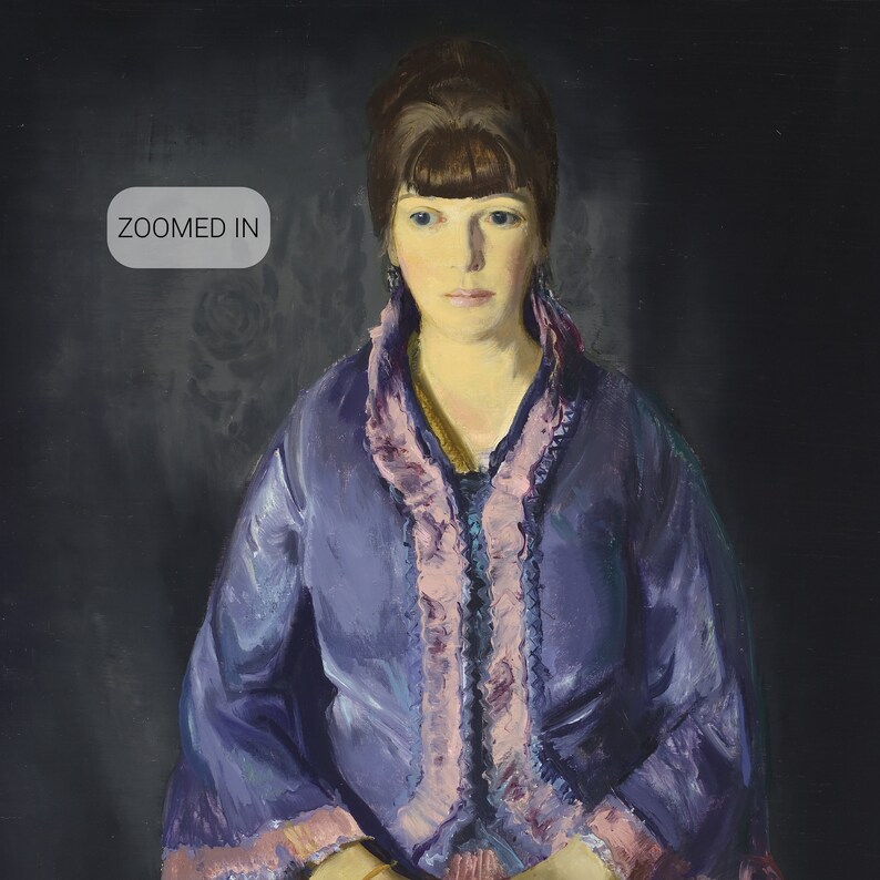 George Bellows, Emma in the Purple Dress 1919 Fine Art Poster, Moody ...