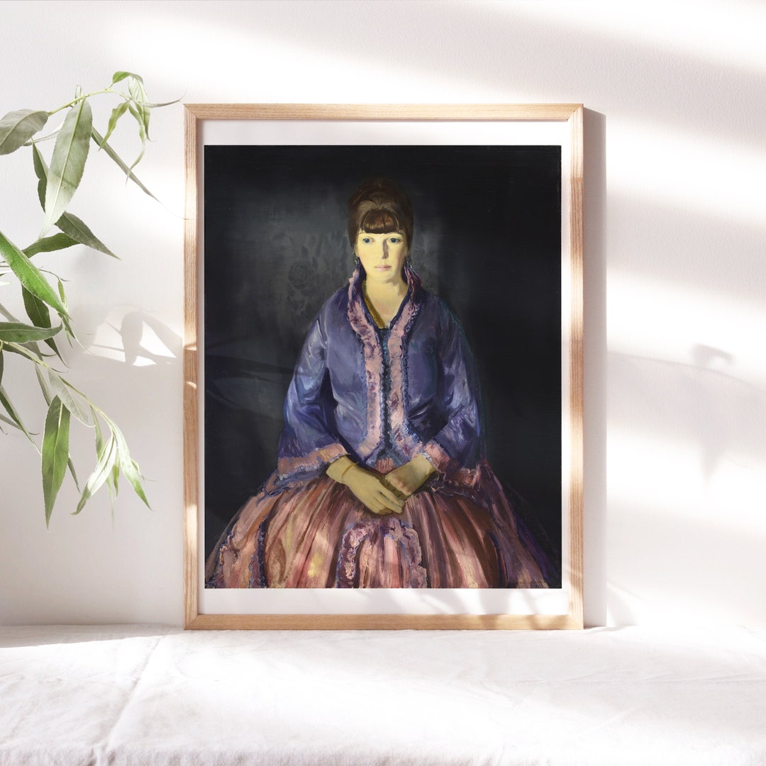 George Bellows, Emma in the Purple Dress 1919 Fine Art Poster, Moody ...