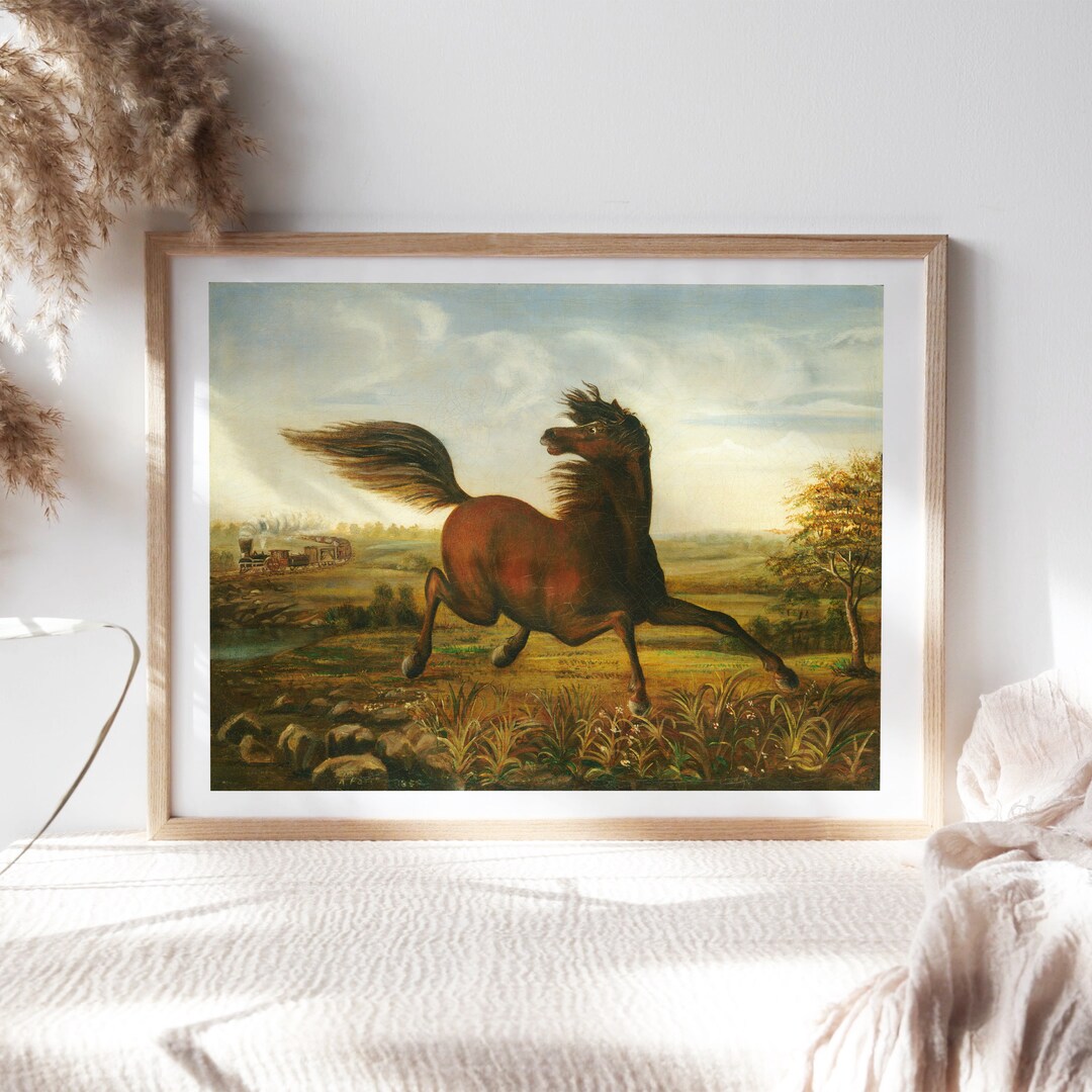 Joseph Anderson Faris, the Neigh of an Iron Horse 1860 Wall Décor ...