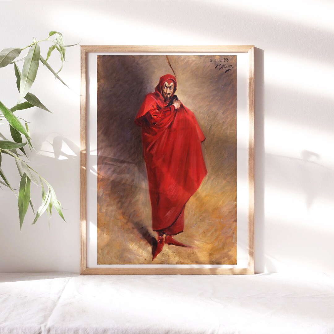 Paul Mathey, Portrait of a Man as Mephistopheles 1888, Fine Art Poster ...