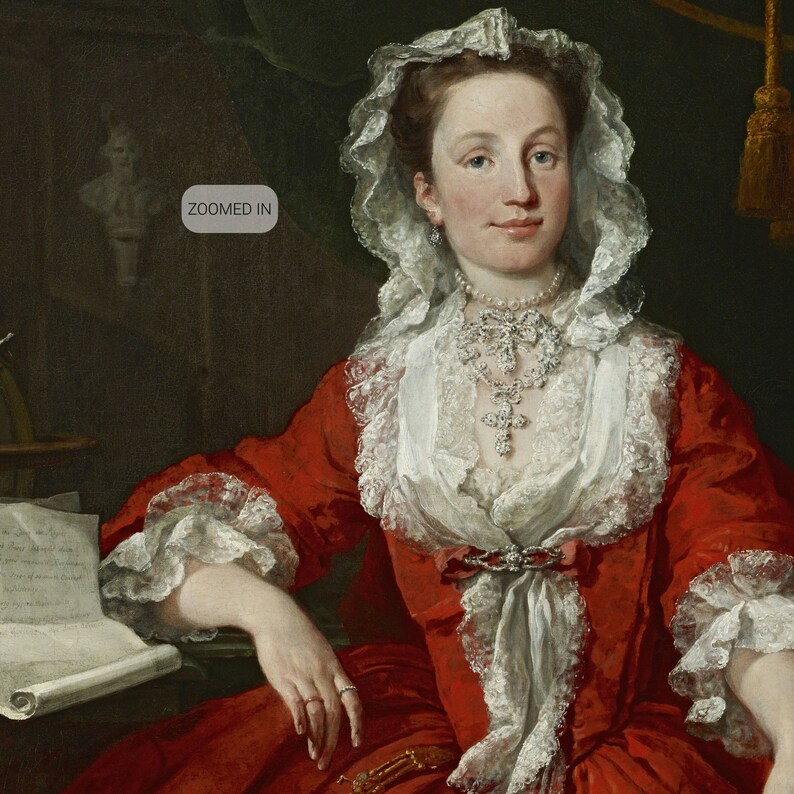 William Hogarth, Miss Mary Edwards, 1742 Fine Art Poster, Moody Wall ...