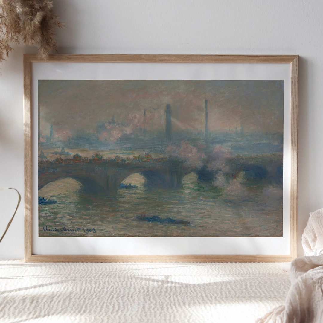 Claude Monet Waterloo Bridge Gray Day 1903 Living Room - Etsy