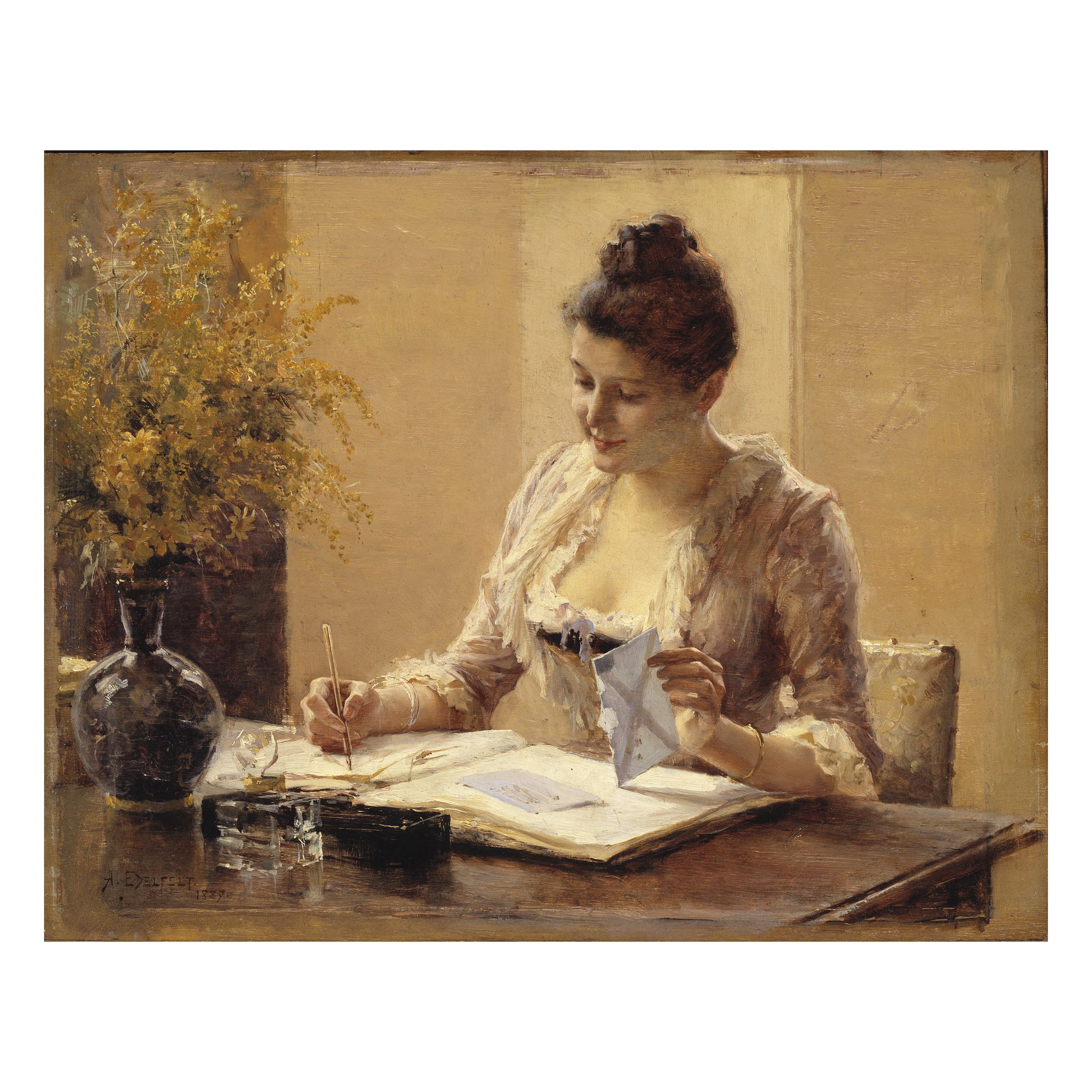 Albert Edelfelt Lady Writing a Letter 1887 Wall Décor Premium - Etsy