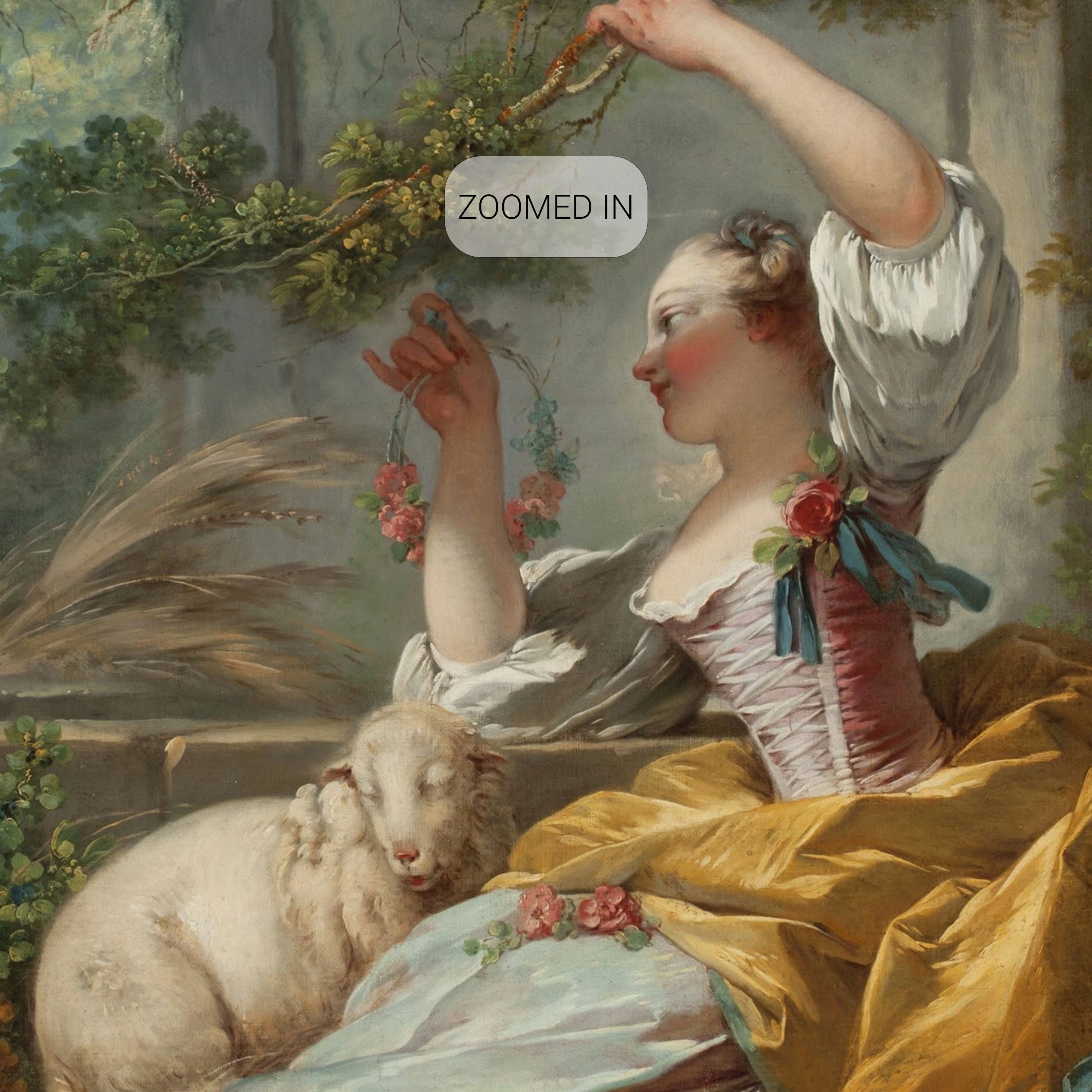 Jean-honoré Fragonard, the Shepherdess, 1752, Nursery Wall Décor, Premium Canvas Paper, Fine Art ...