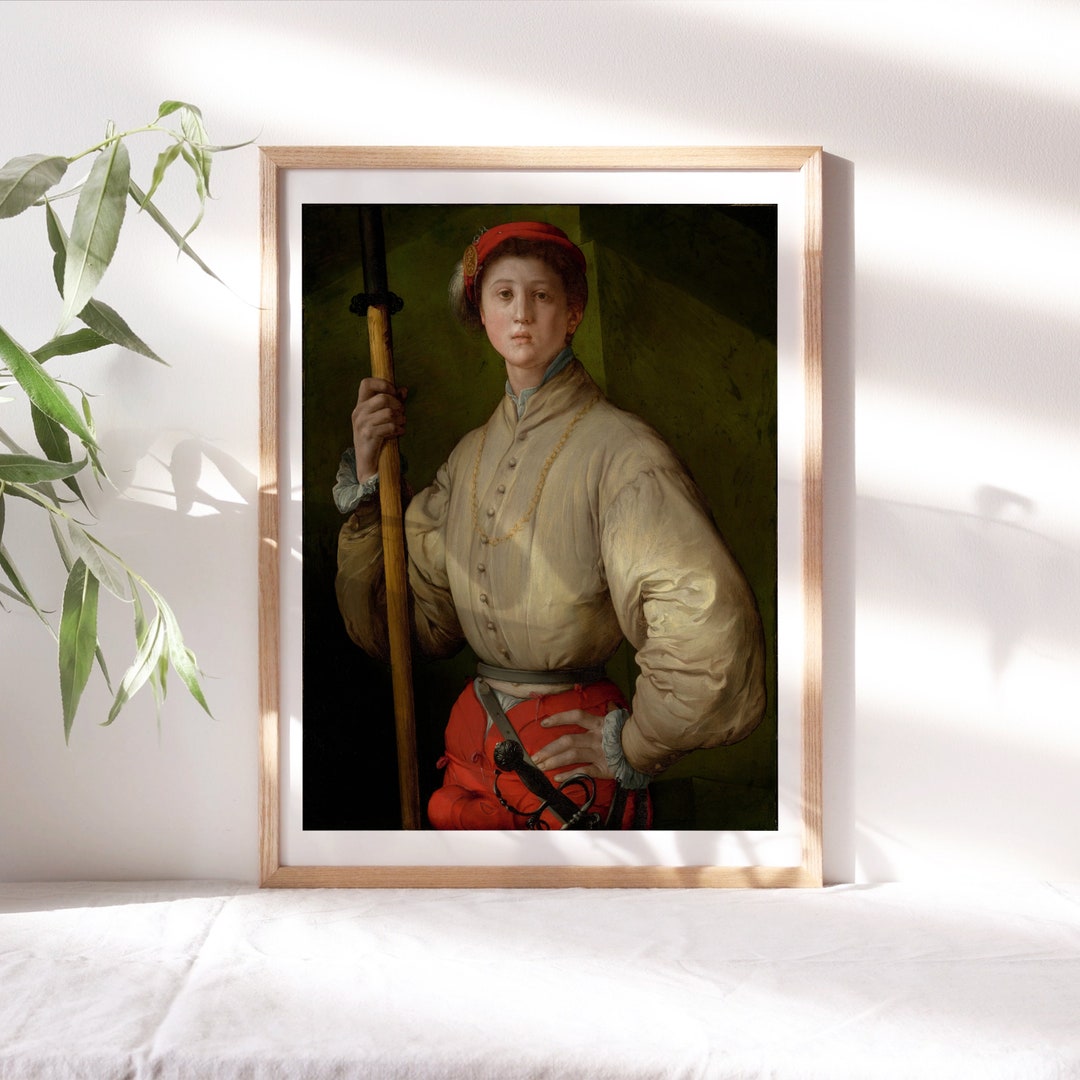Pontormo, Portrait of a Halberdier 1530, Living Room Wall Décor ...