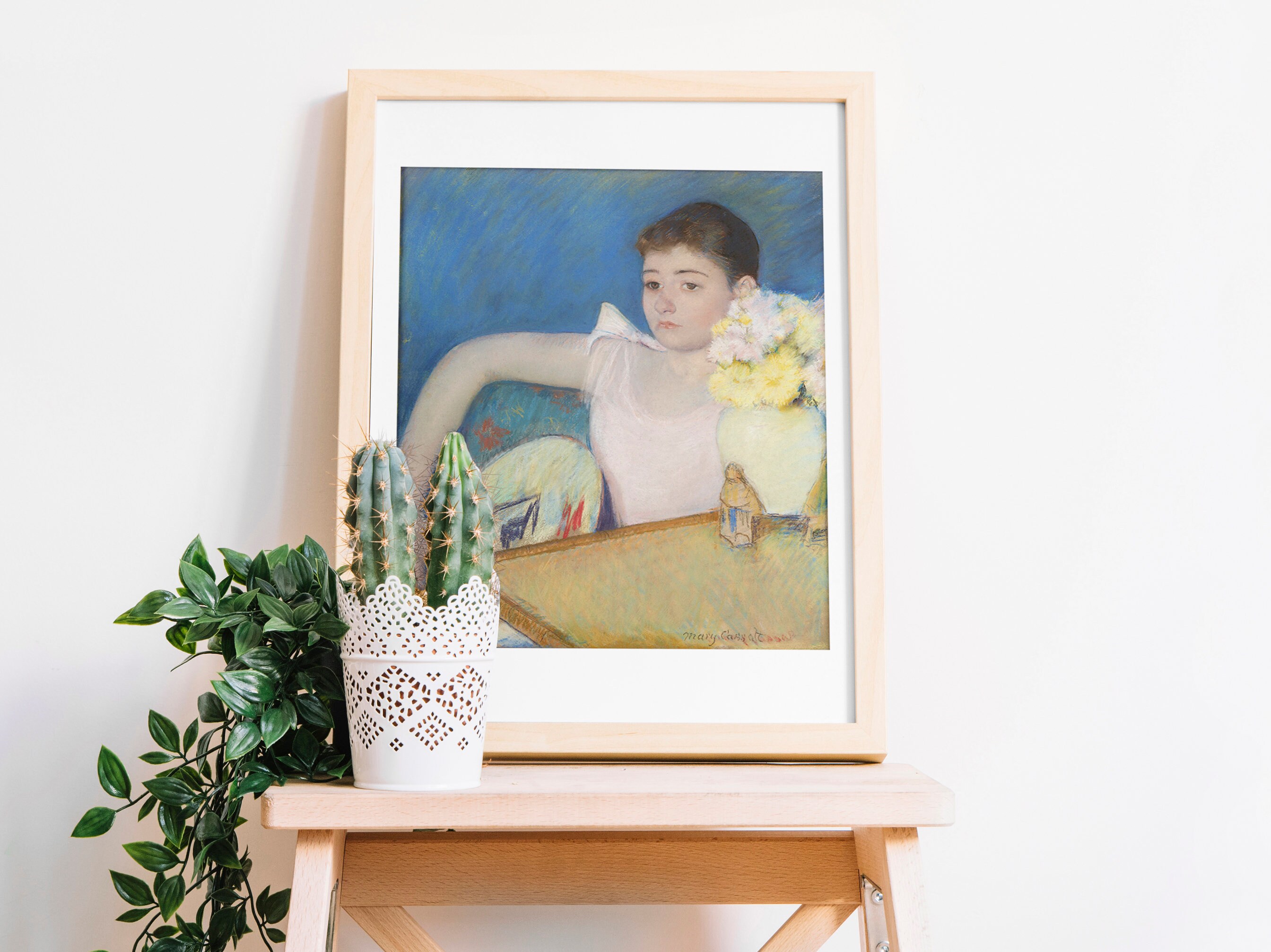 Mary Cassatt, Girl in Pink With a Fan 1889 Fine Art Poster Moody Wall ...