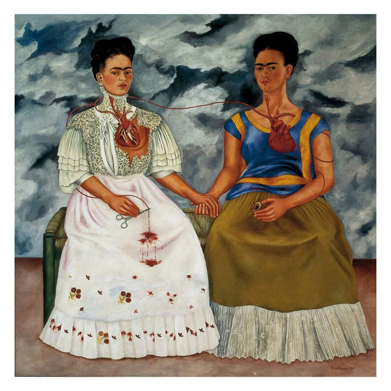 Frida Kahlo, the Two Fridas, 1939, Bathroom Wall Decor, Premium Canvas ...