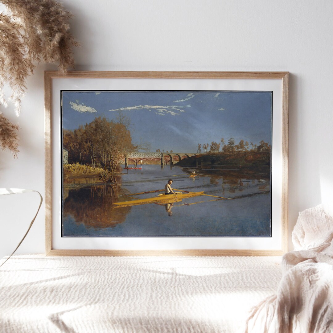 Thomas Eakins, the Champion Single Sculls 1871, Living Room Décor, Premium Canvas Paper Prints ...