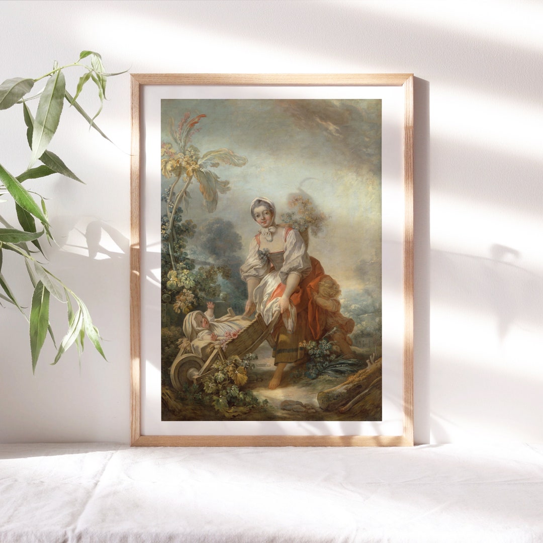 Jean-honoré Fragonard, the Joys of Motherhood, 1752 Wall Décor, Premium ...
