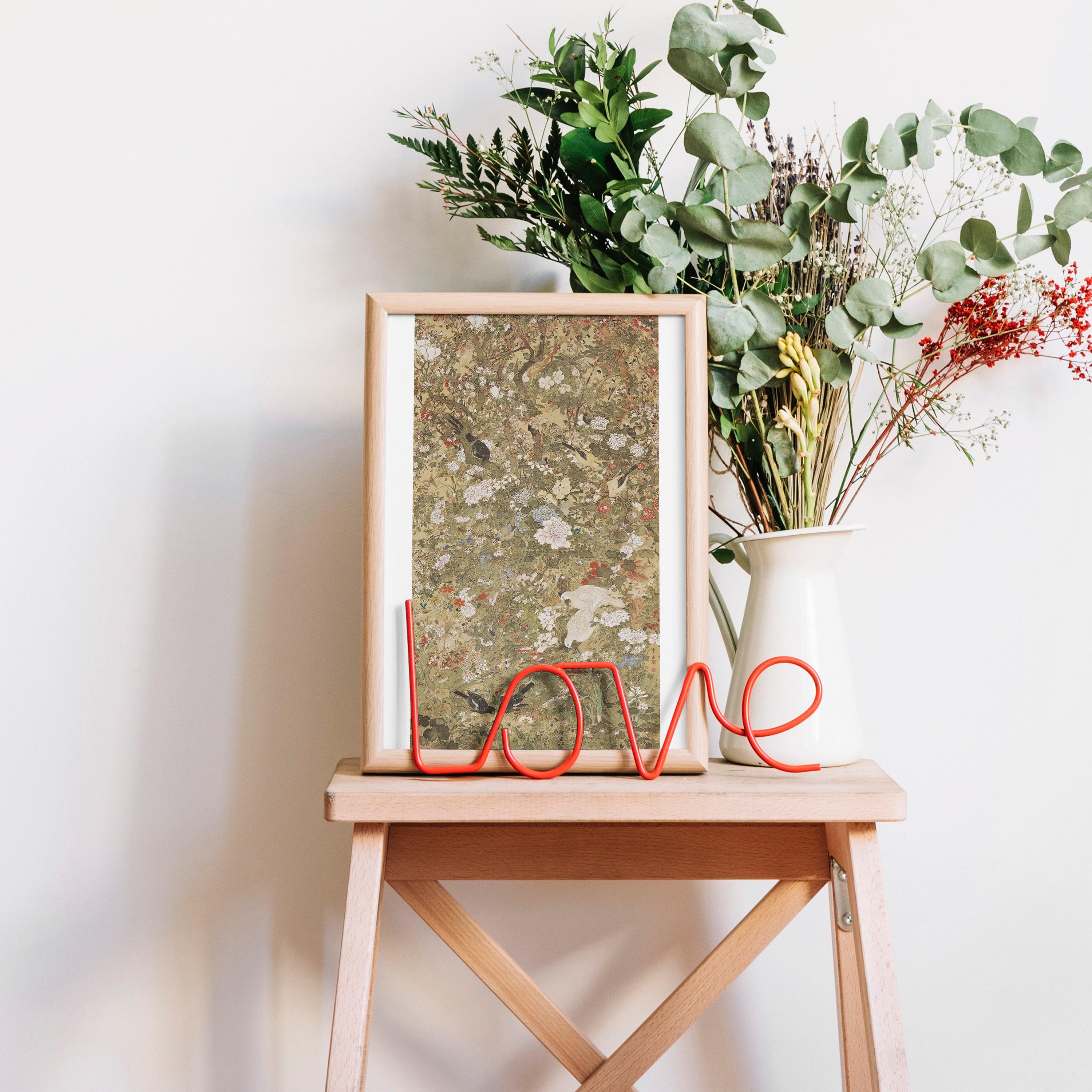 Ueno Setsugaku, Myriad Birds, Insects Flowers 1850, Wall Décor Premium ...