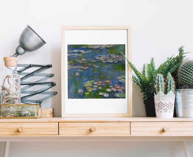 Claude Monet, Water Lilies, 1916, Fine Art Poster, Moody Wall Décor ...