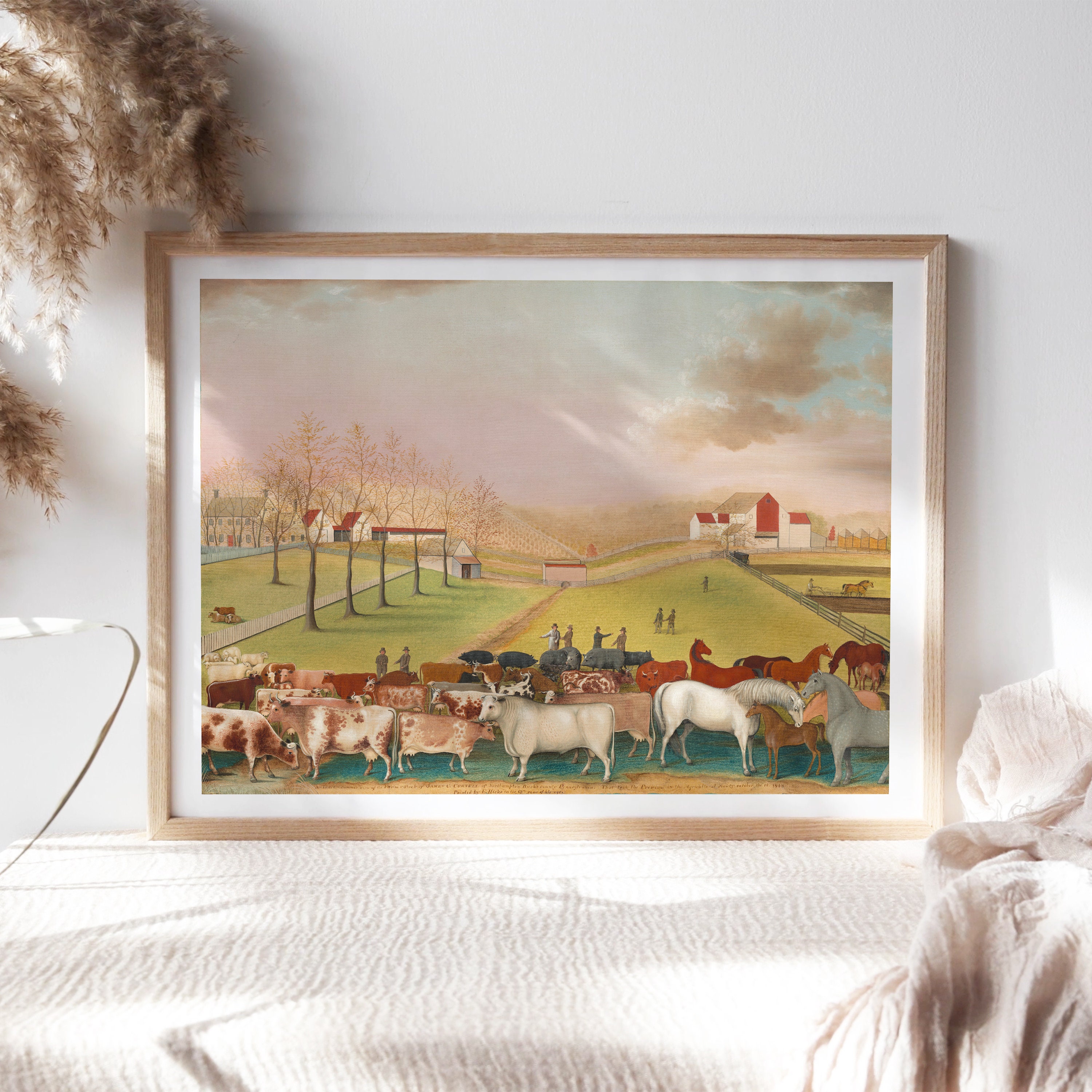 Edward Hicks, the Cornell Farm, 1848, Wall Décor Premium Canvas Paper ...