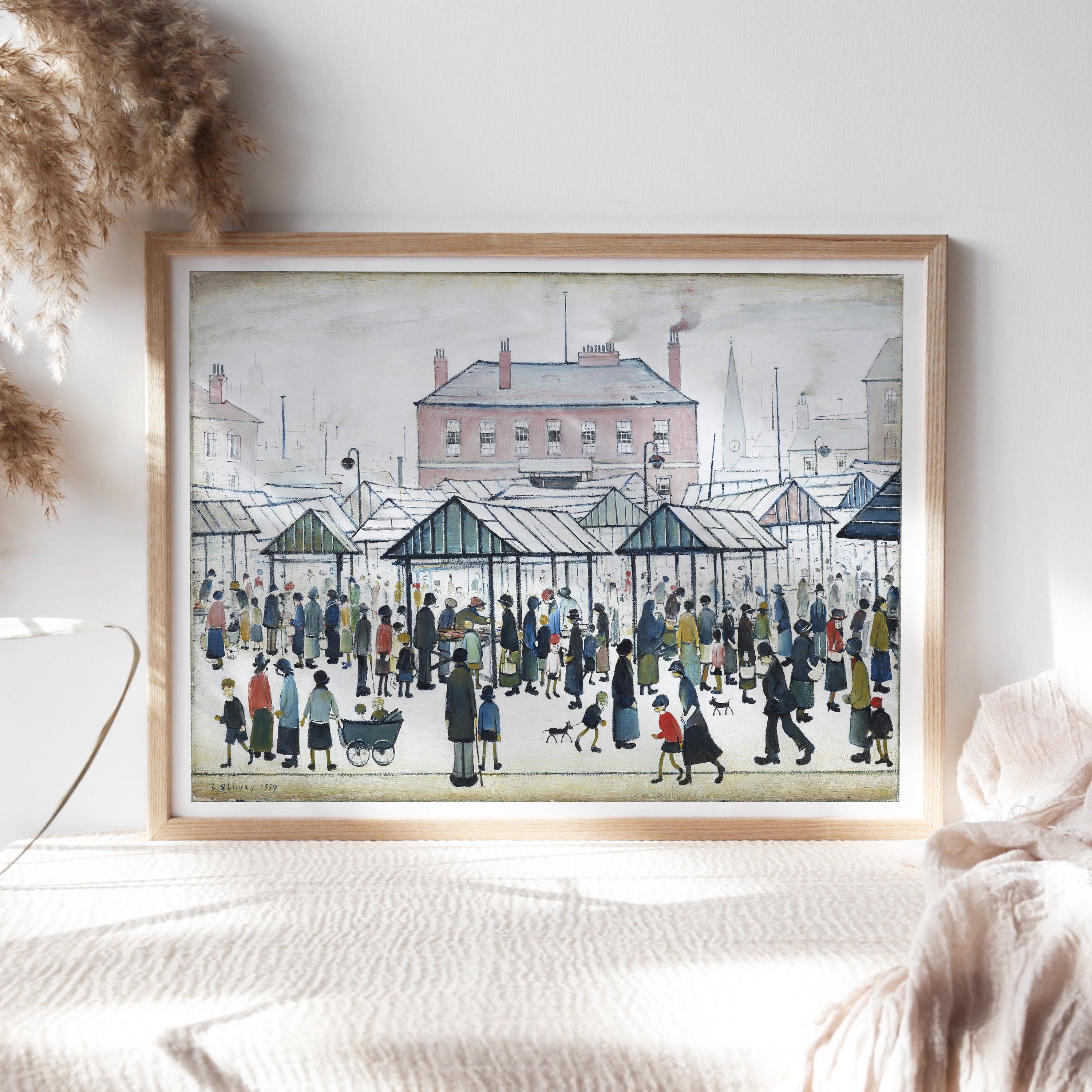 L. S. Lowry, Market Scene Northern Town, 1939, Office Wall Art, Fine ...
