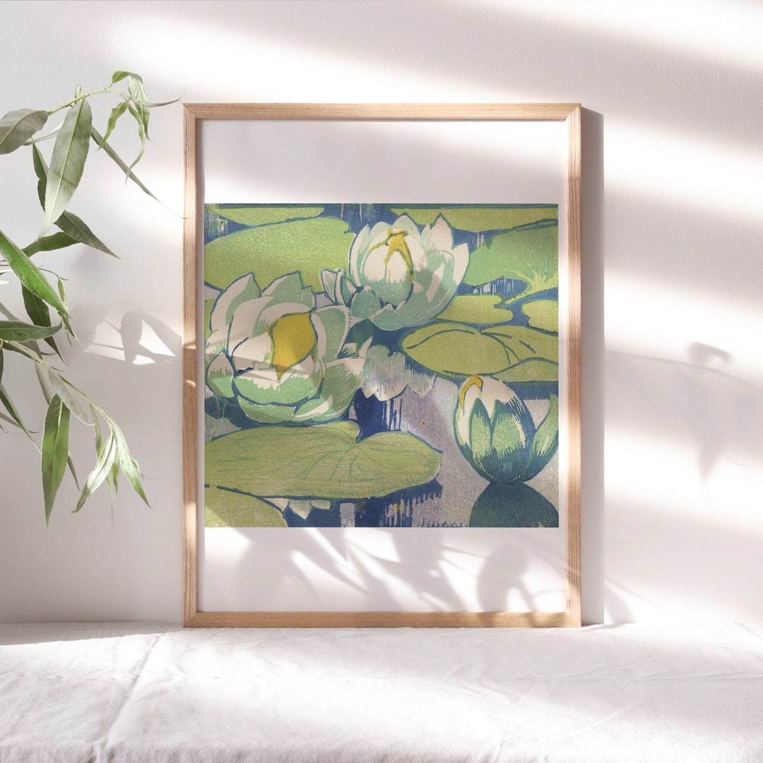 Mabel Royds, Water Lilies, 1938 Contemporary Watercolor Canvas Premium ...