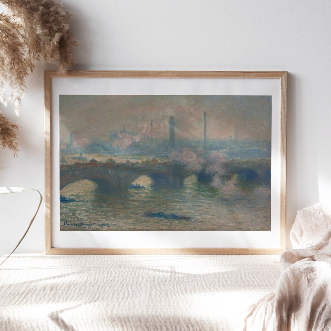 Claude Monet, Waterloo Bridge, Gray Day, 1903, Living Room Wall Décor ...