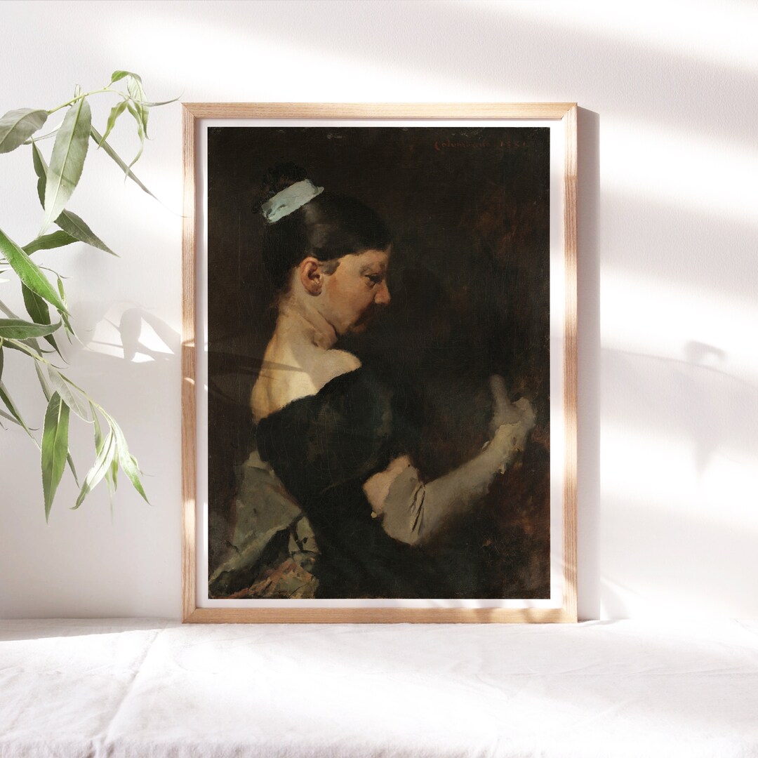 Columbano Pinheiro, the Grey Glove, 1881, Fine Art Poster, Moody Wall ...