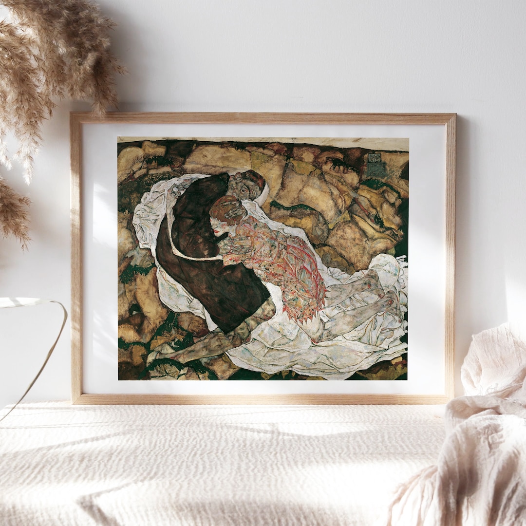Egon Schiele, Death and Girl, 1915, Living Room Wall Décor, Vintage Art ...