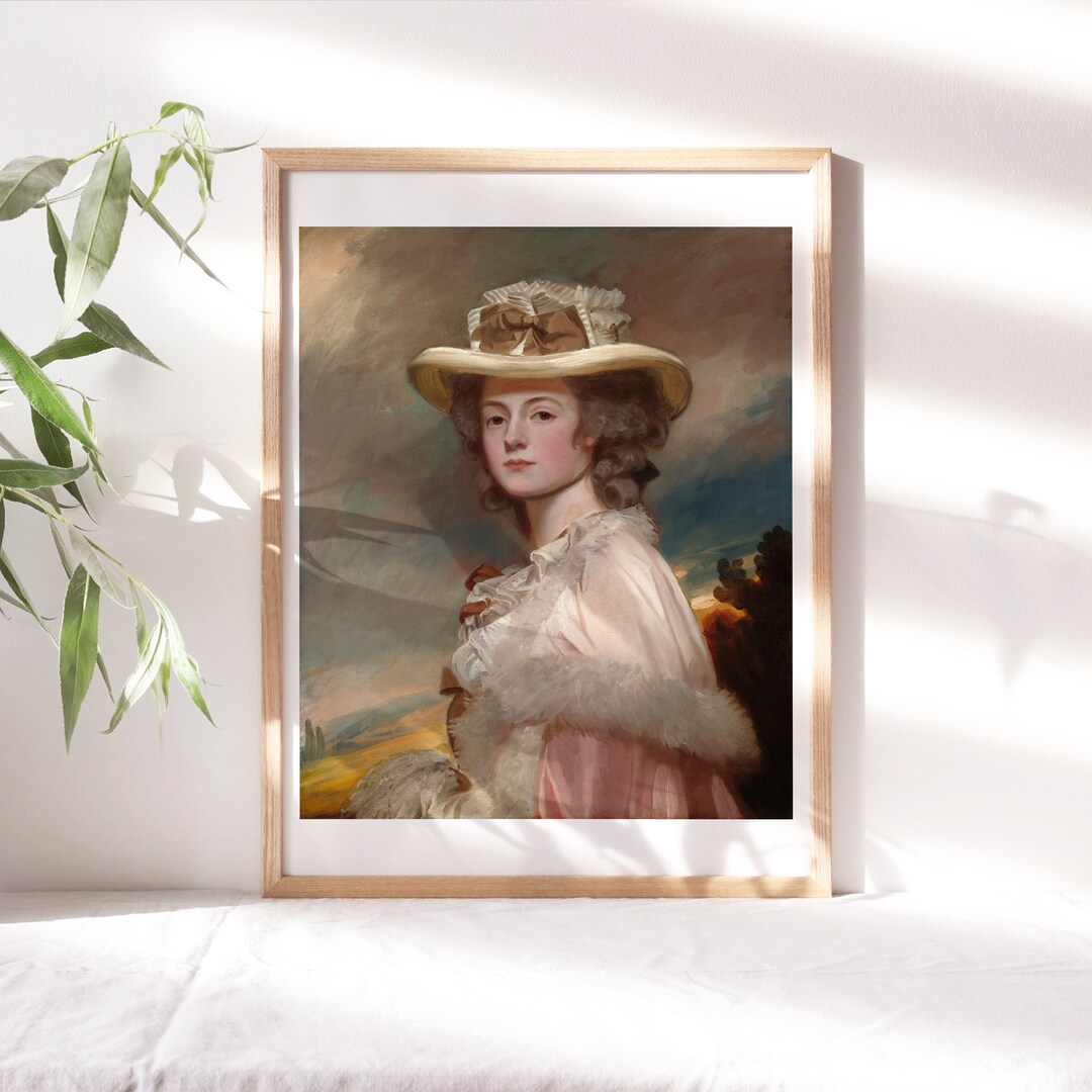George Romney, Mrs Davies Davenport 1782 Fine Art Poster Moody Wall ...