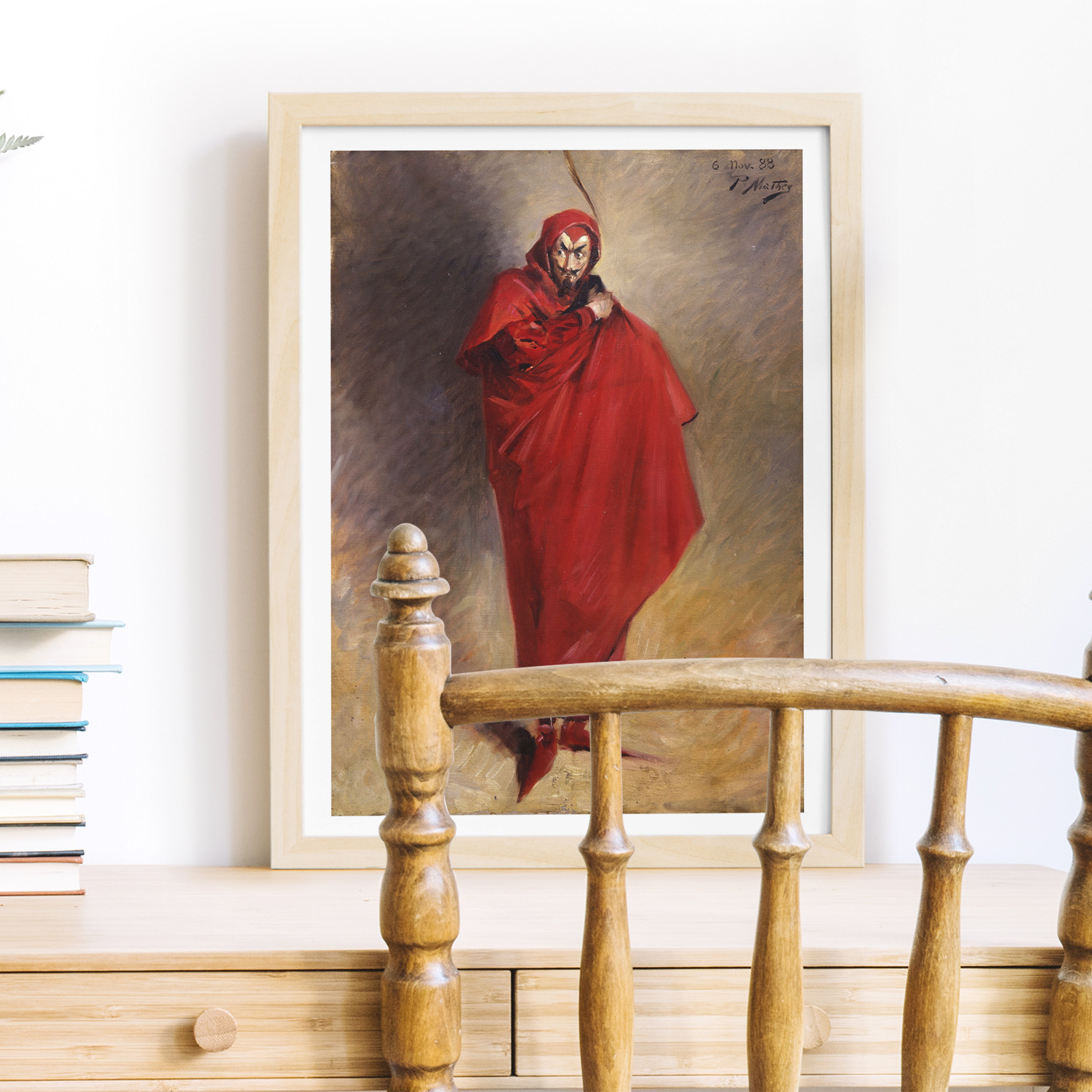 Paul Mathey, Porträt eines Mannes als Mephistopheles 1888, Fine Art ...