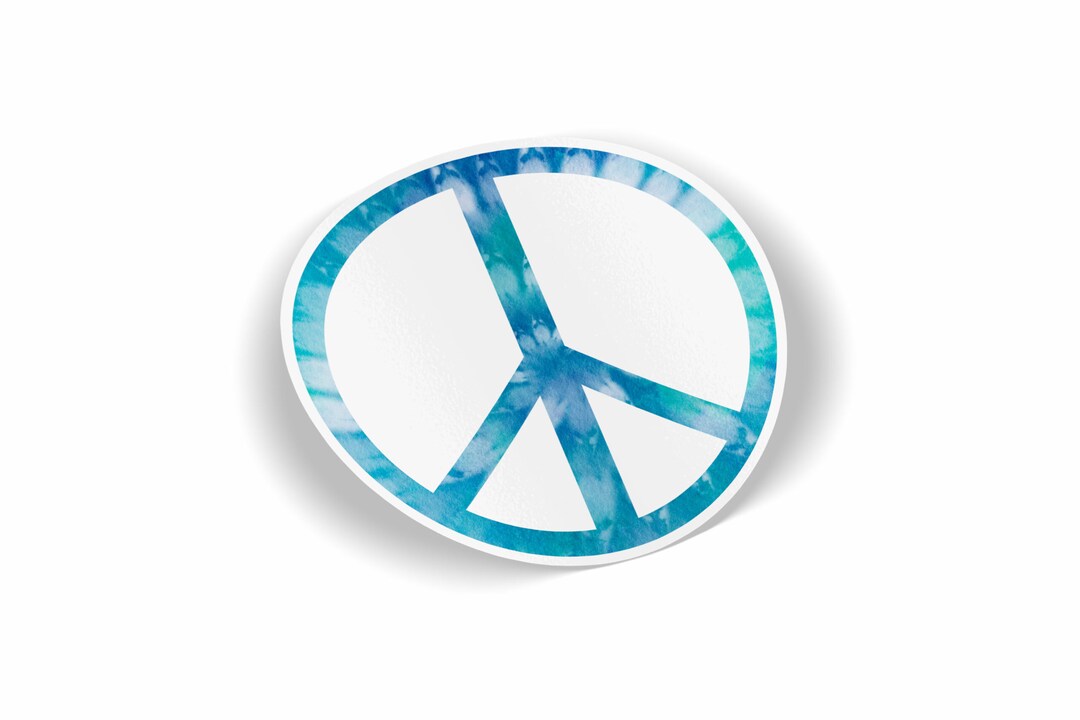 Blue Peace Sign Sticker - Etsy