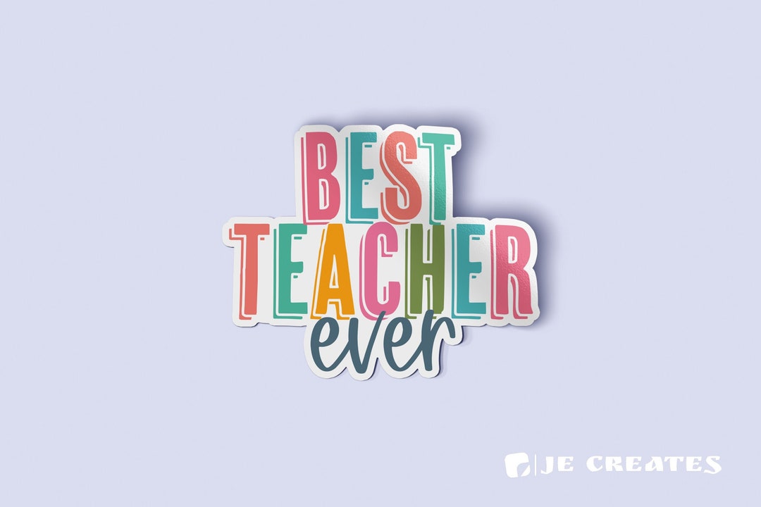 Best Teacher Laminated Vinyl Sticker - Etsy