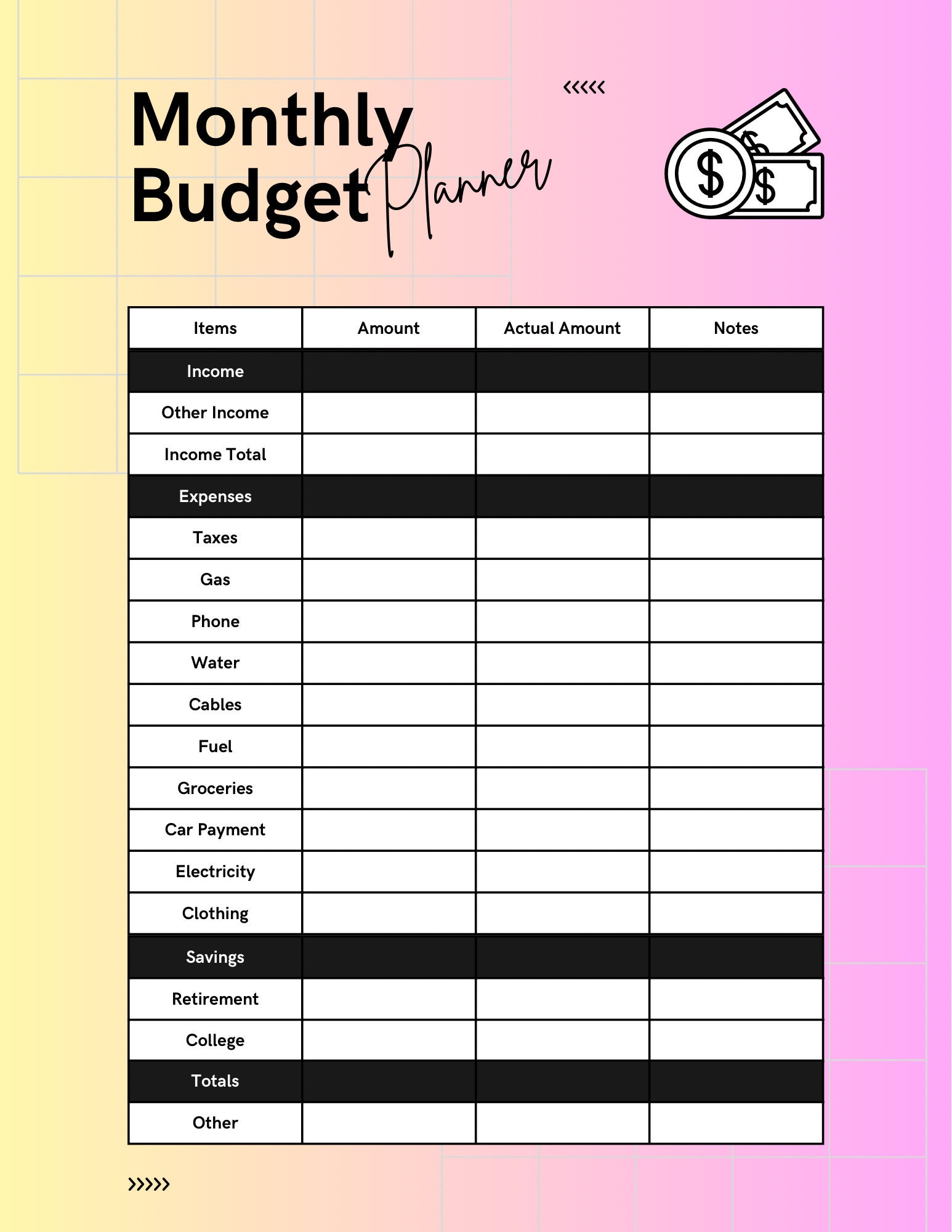 Monthly Budget Planner - Etsy