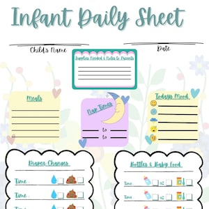 Infant Daily Sheet Editable Instant Digital Download for Daycare Homes ...