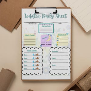 Toddler Daily Sheet for Daycare Homes or Childcare Centers Editable ...