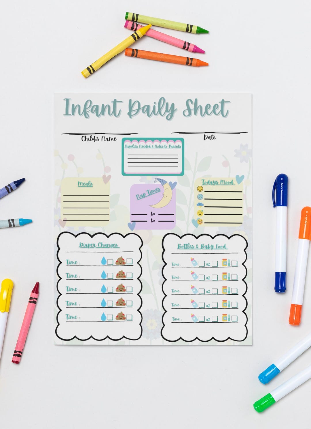 Infant Daily Sheet Editable Instant Digital Download for Daycare Homes ...