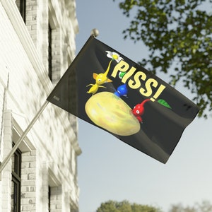 Pikmin PISS Flag (black) - Etsy