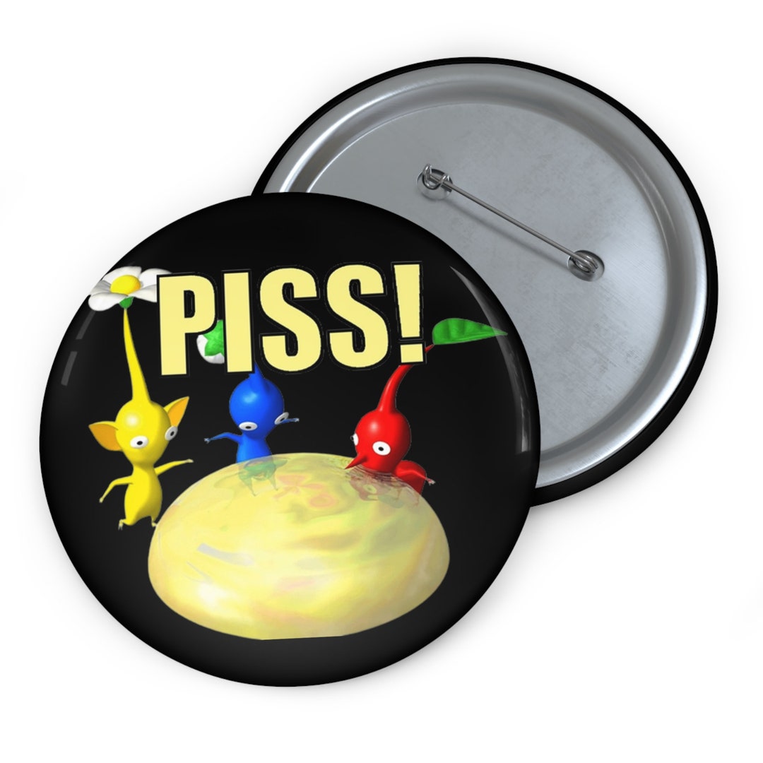 Pikmin PISS Pin Buttons (black) - Etsy