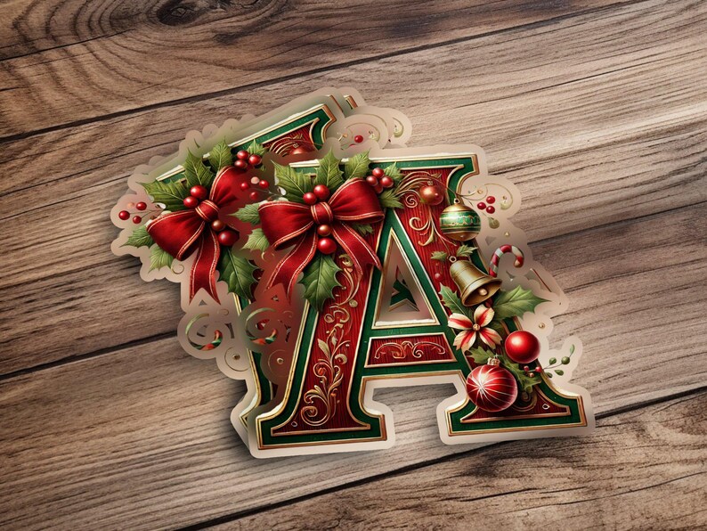 VINTAGE CHRISTMAS Letters, Alphabet & Numbers Digital Paper Scrapbook ...