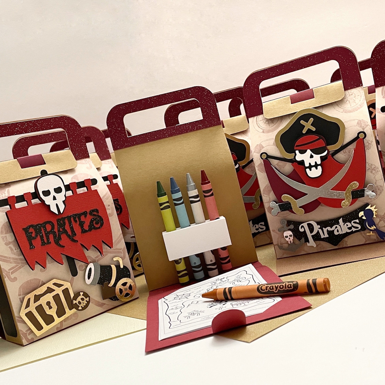 Personalized Pirate Party Favor Box: Crayon & Coloring Activity - Etsy