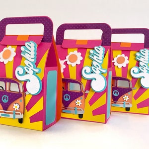 Groovy Party Favors, Two Groovy Coloring Box, Hippie Custom Favor Boxes ...