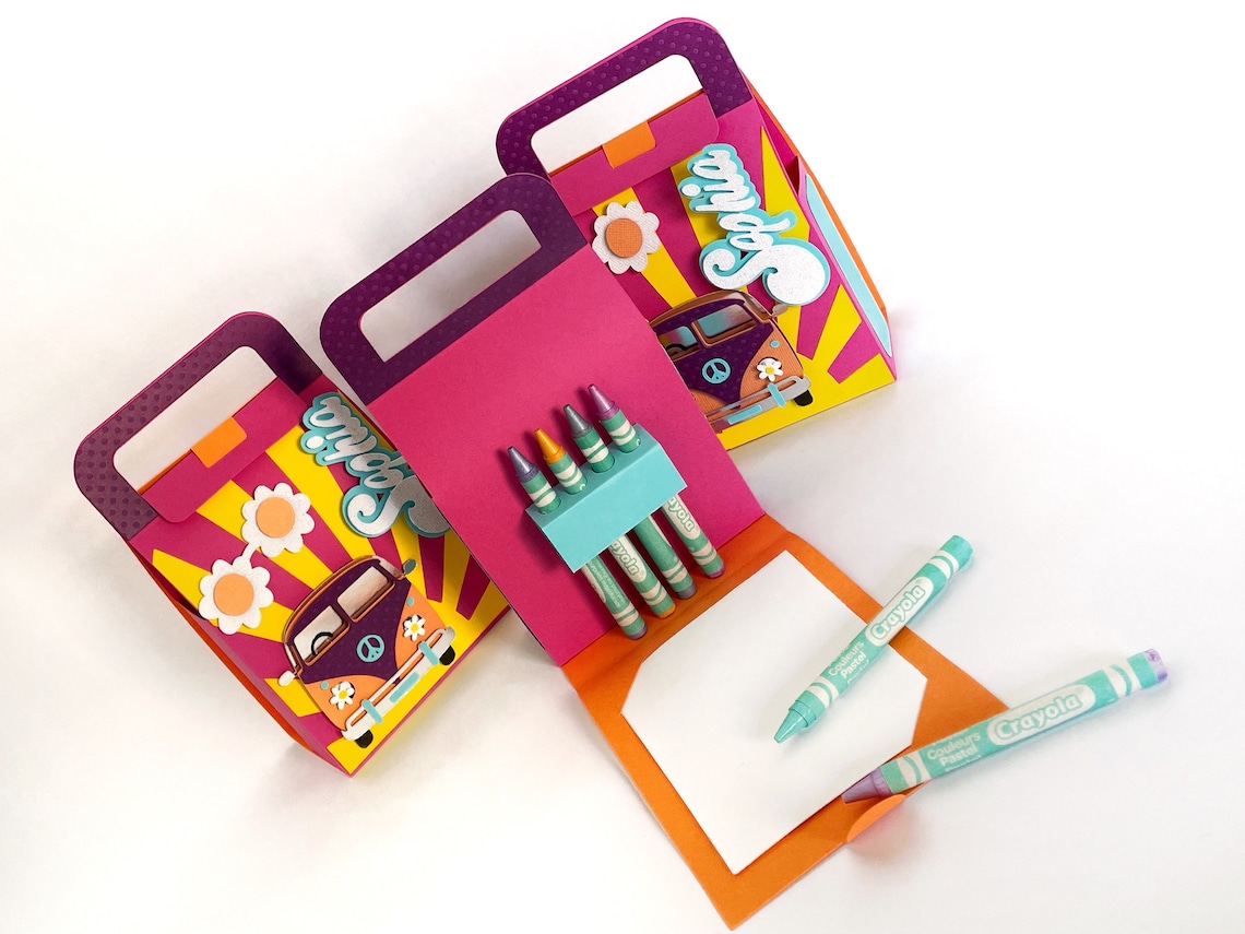 Groovy Party Favors Two Groovy Coloring Box Hippie Custom - Etsy