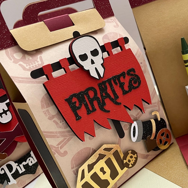 Personalized Pirate Party Favor Box: Crayon & Coloring Activity - Etsy